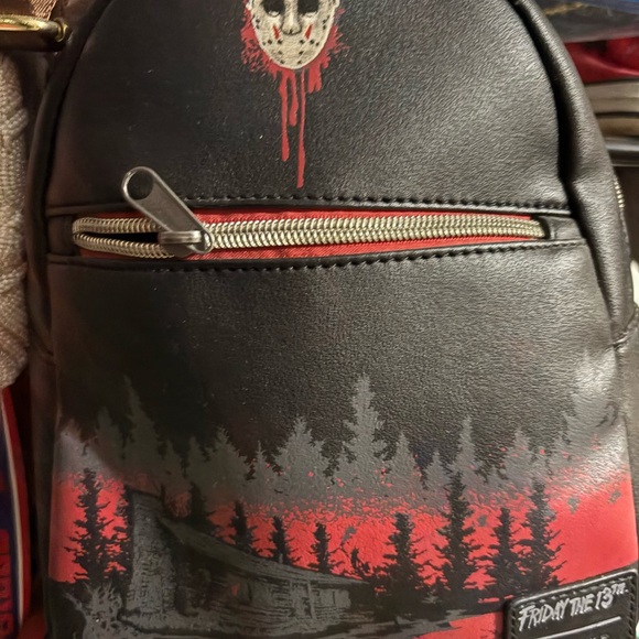 Loungefly | Bags | Loungefly Black And Red Horror Backpack | Poshmark